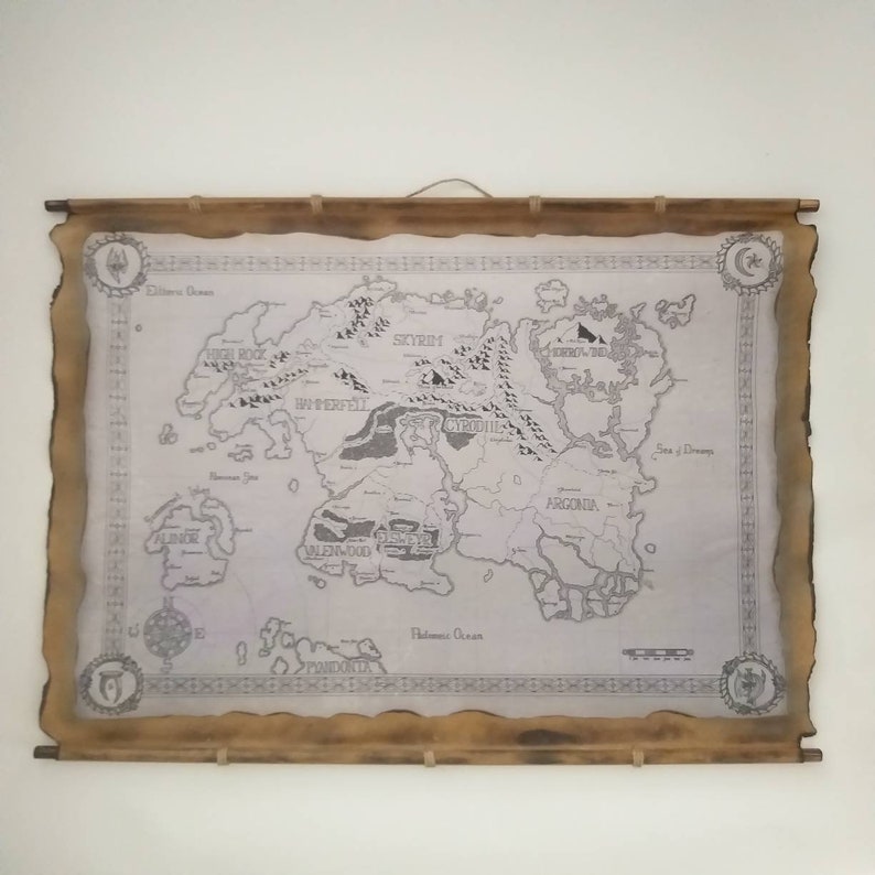 Map of Tamriel Skyrim Map Elder Scrolls Fantasy Map - Etsy Canada