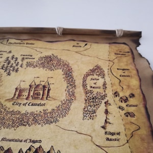 Camelot Map, Kingdoms of Camelot, Handmade Scrolls, Map of King Arthur ...