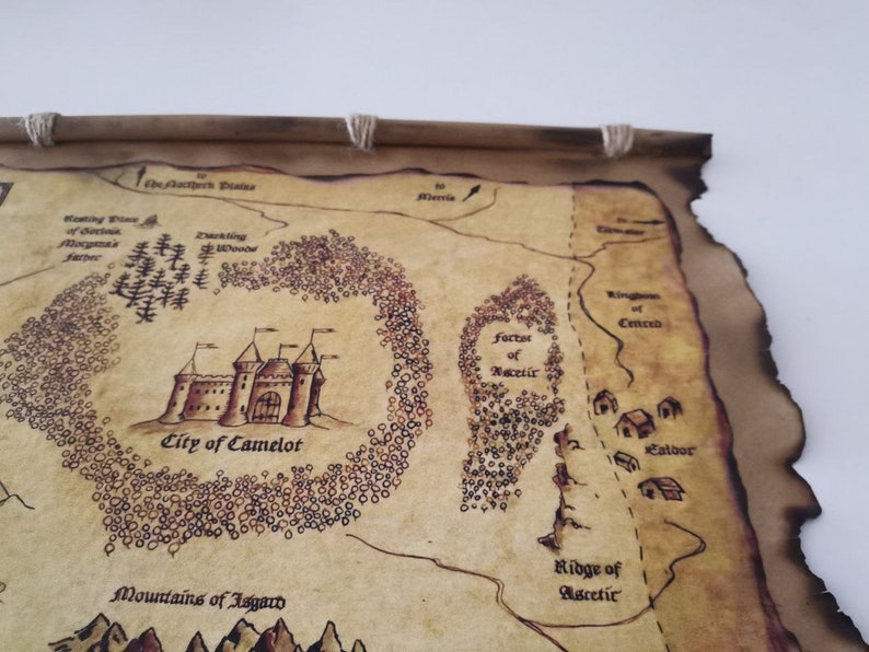 Camelot Map Kingdoms of Camelot Handmade Scrolls Map of | Etsy