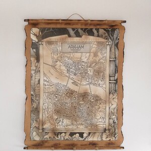 Arkham City Map + HP Lovecraft Scroll - Etsy