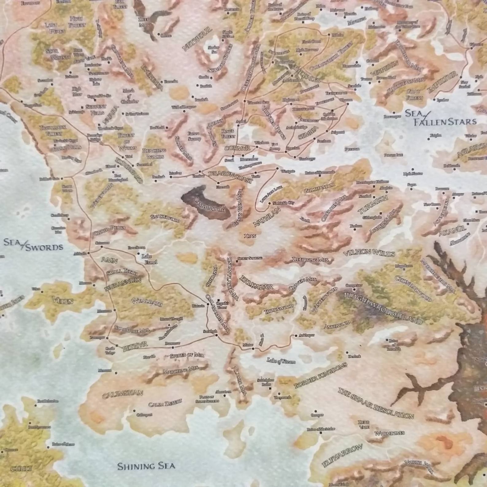 Map of Faerun, Handmade Scroll, Forgotten Realms Map, Dungeons and ...