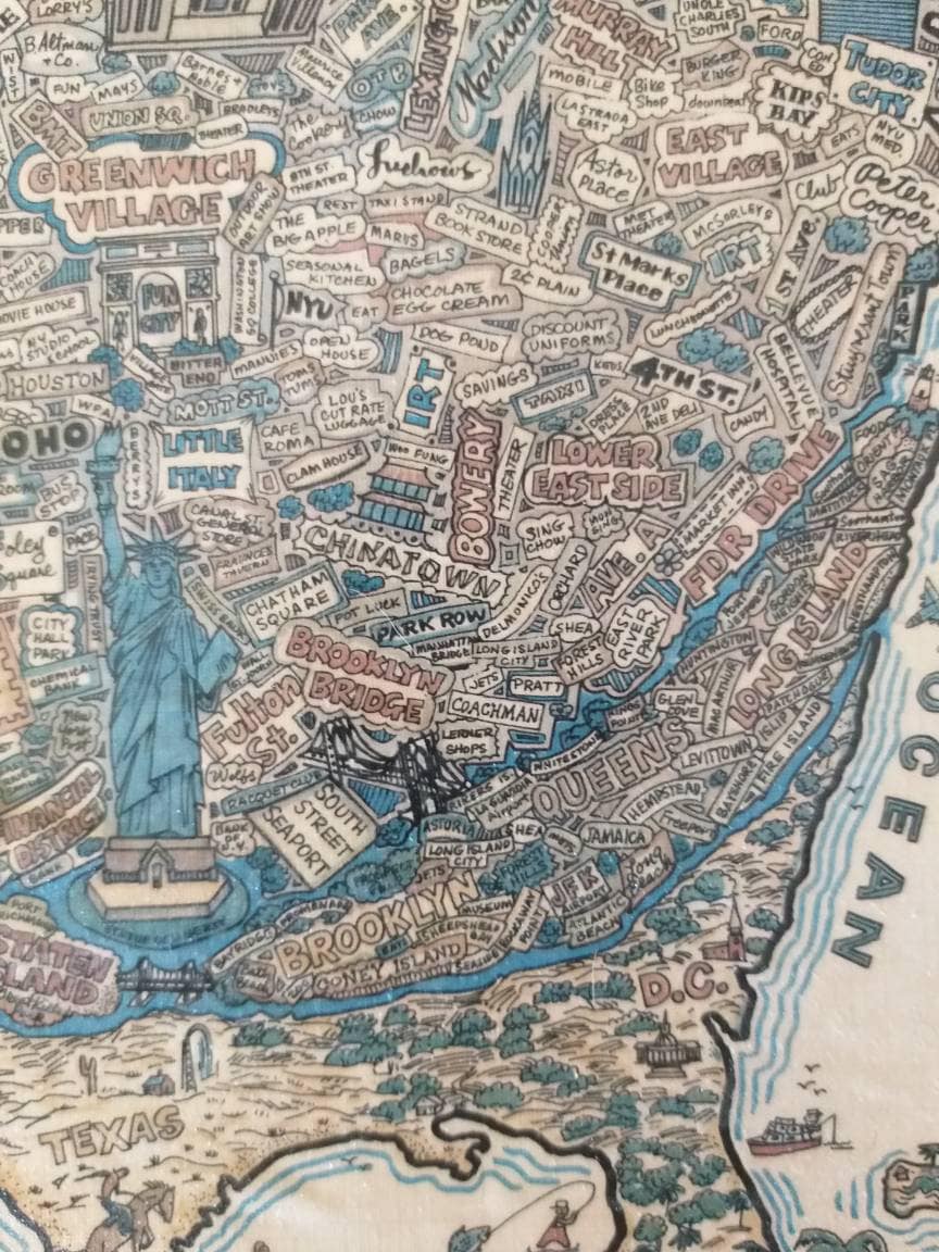 1970s City Map of New York Handmade Scroll City Map - Etsy