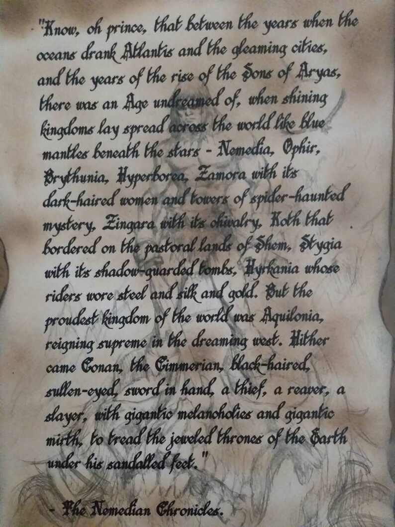Hyboria Map and Conan the Barbarian Scroll Poster, the Namedian ...