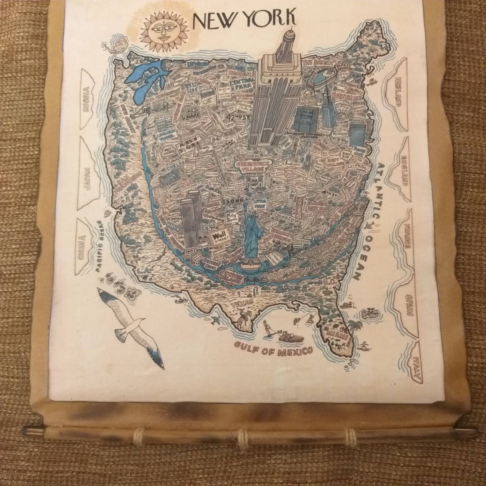 1970s City Map of New York Handmade Scroll City Map | Etsy