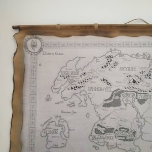 Map of Tamriel, Skyrim Map, Elder Scrolls, Fantasy Map, Handmade Scroll ...