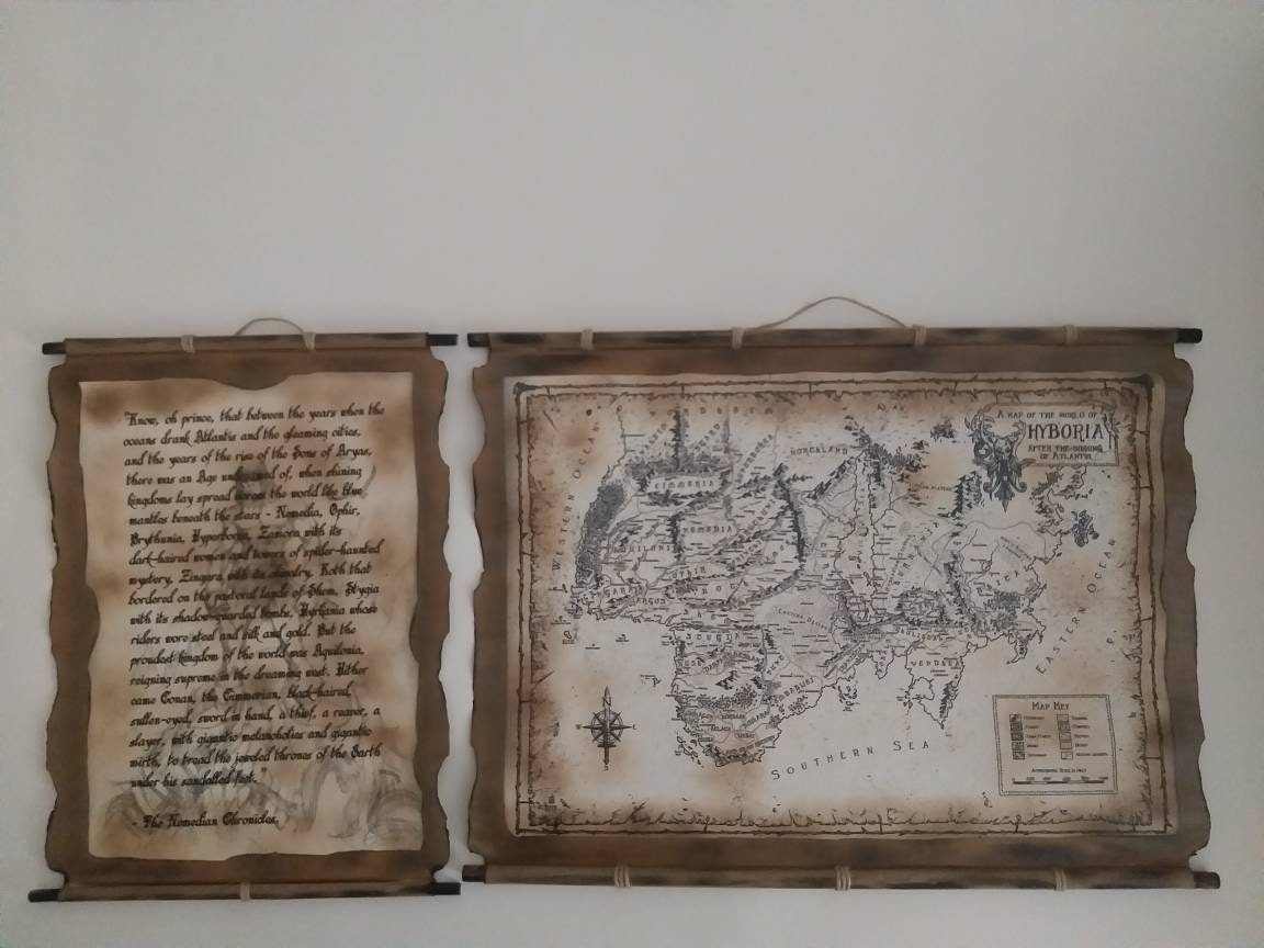 Hyboria Map and Conan the Barbarian Scroll Poster the - Etsy