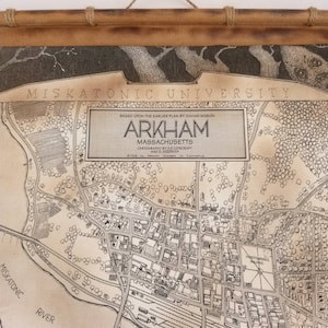 H. P. Lovecraft's Fictional Town of Arkam Map. Lovecraftion Horror ...