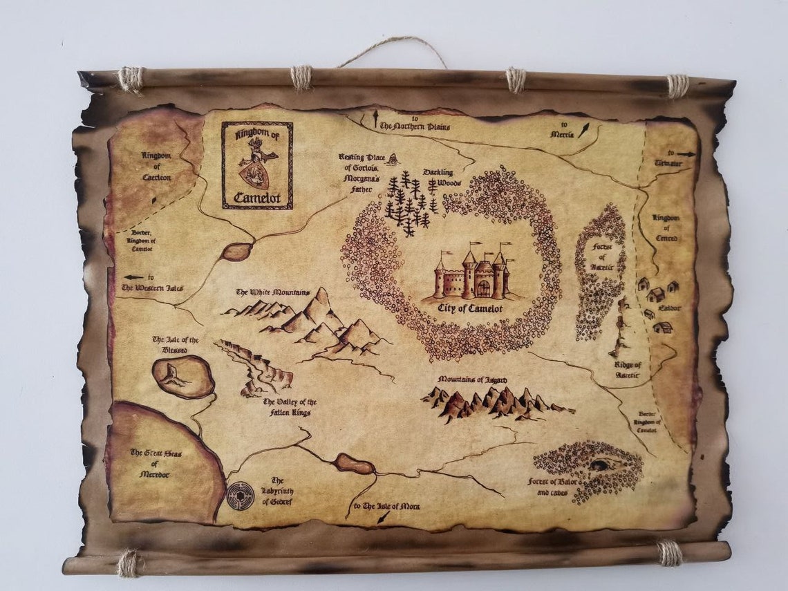 Camelot Mapkingdom of Camelot Handmade Scrolls Map of King - Etsy