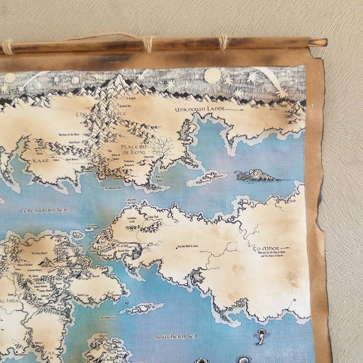 HP Lovecraft Map of The Dreamlands Handmade Scroll Fantasy | Etsy