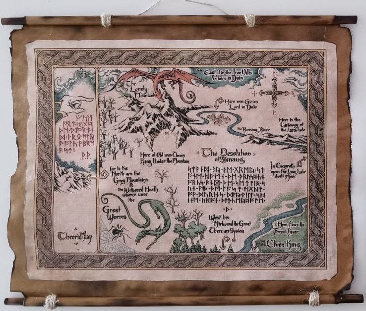 Middle Earth: Thror's Map The Shire Map Handmade Scrolls | Etsy