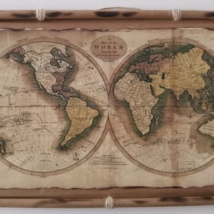Old World Map, Historical World Map Scroll, Handmade Scroll, Gift for ...