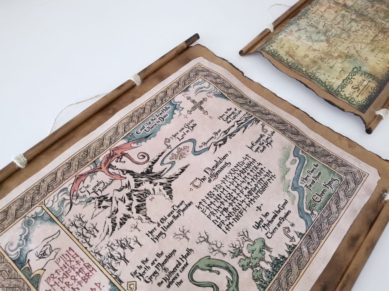 Middle Earth: Thror's Map The Shire Map Handmade Scrolls | Etsy