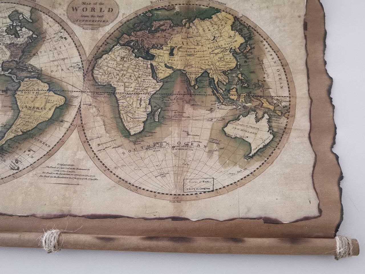 Old World Map Historical World Map Scroll Handmade Scroll - Etsy