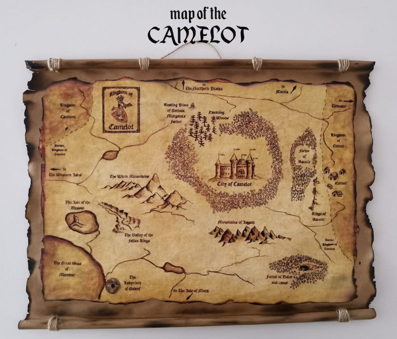 Camelot Mapkingdom of Camelot Handmade Scrolls Map of King - Etsy