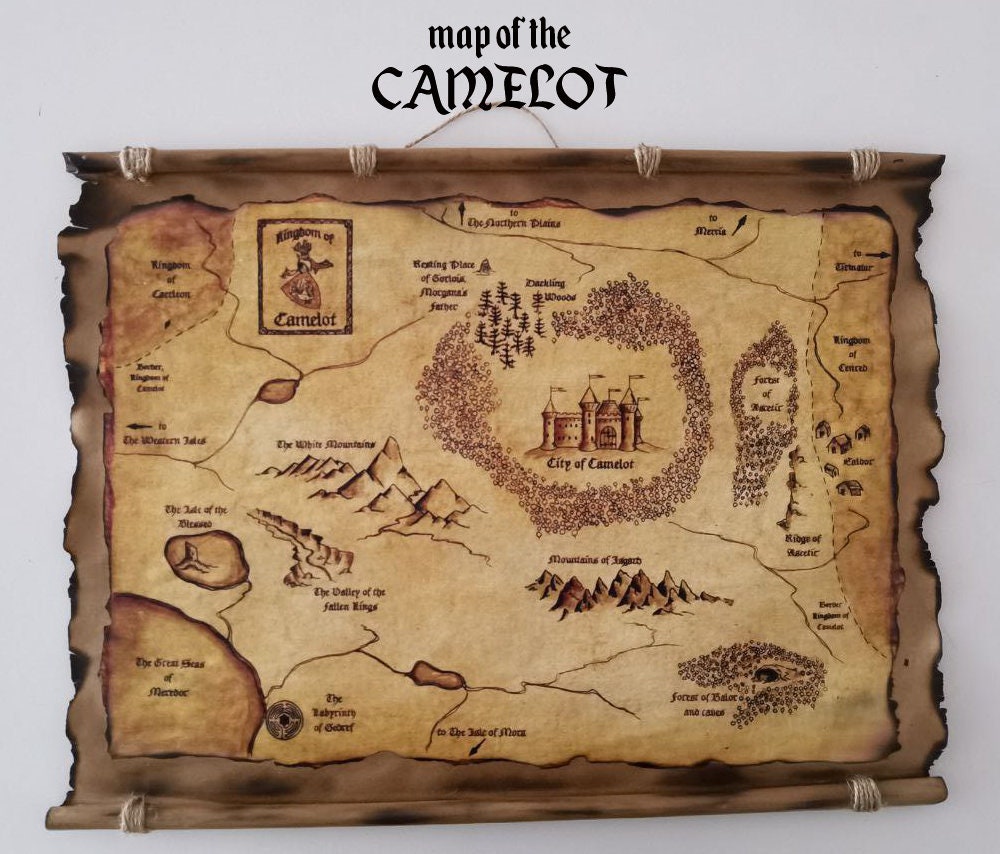 Camelot Mapkingdom of Camelot Handmade Scrolls Map of King - Etsy