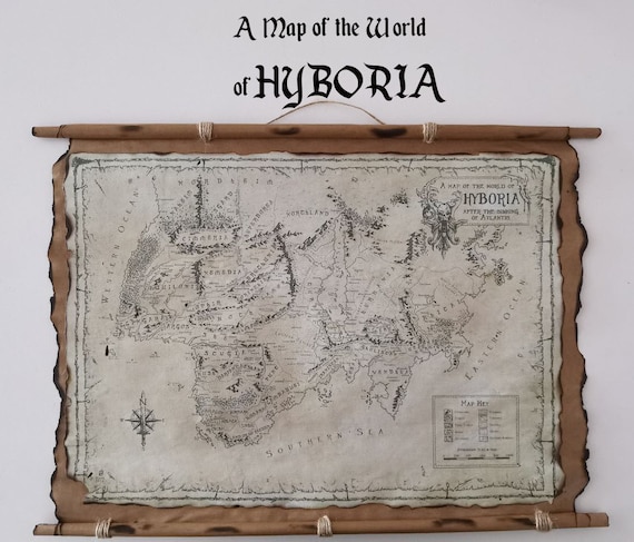 The Map of the World of Hyboria Conan the Barbarian Handmade - Etsy Finland
