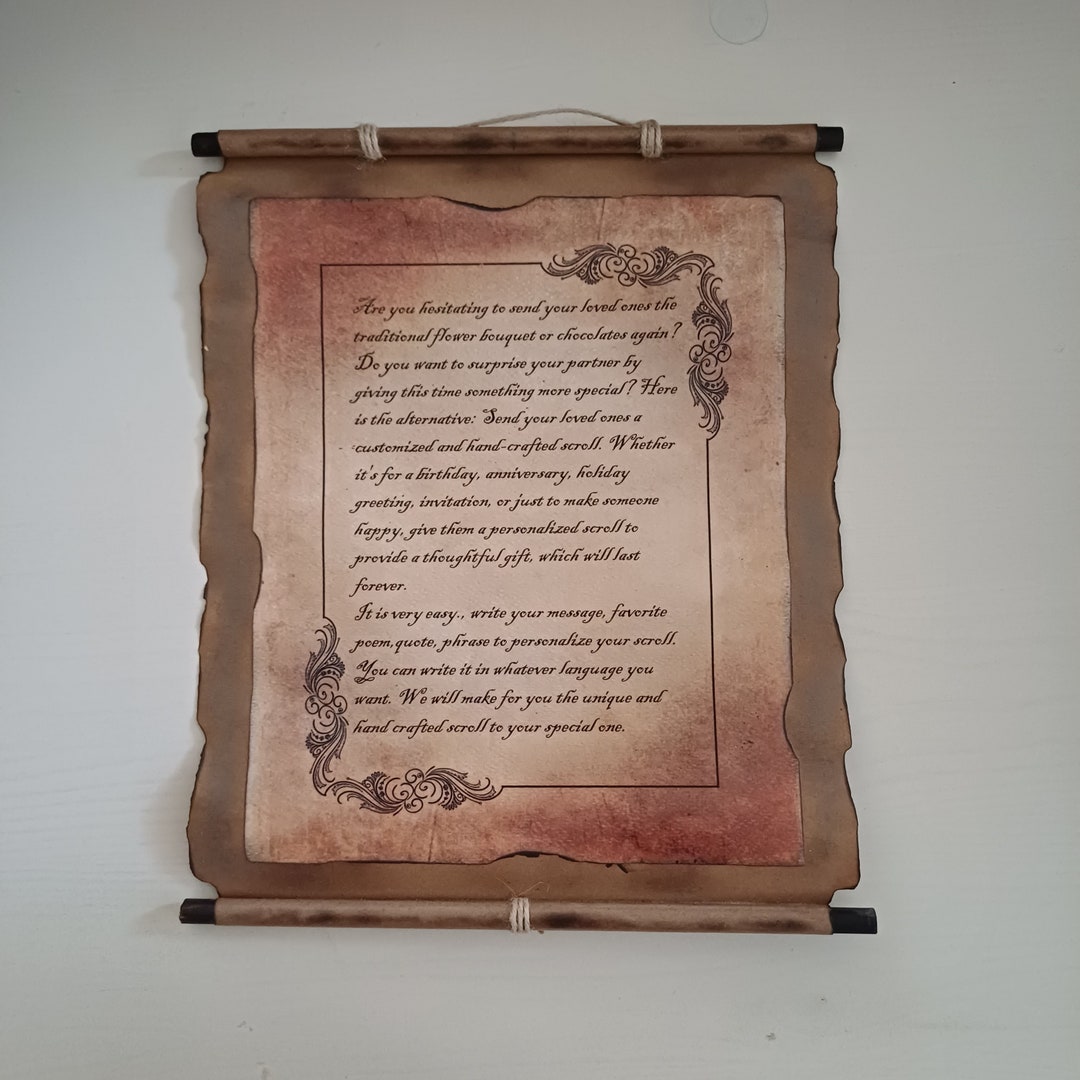 Custom Handmade Scroll, 11x13 In, 13x16 In. Inspirational Quote, Poem ...