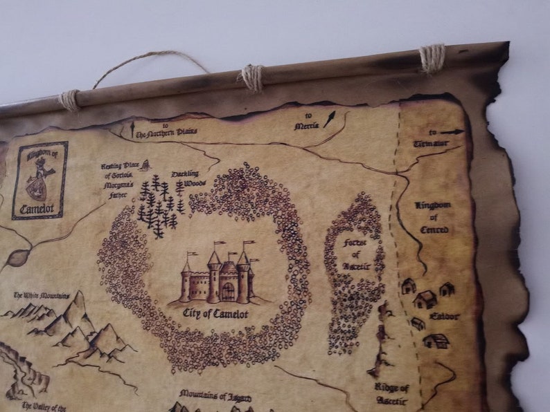 Camelot Map Kingdoms of Camelot Handmade Scrolls Map of | Etsy