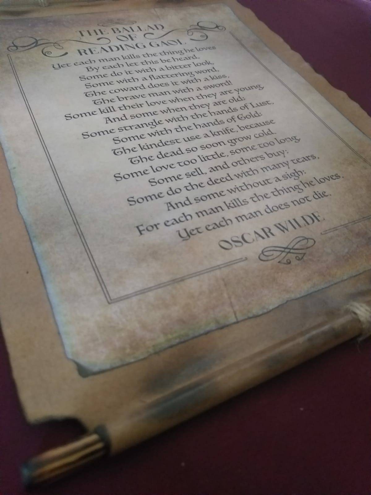 Handmade Scroll Oscar Wilde Poem - Etsy