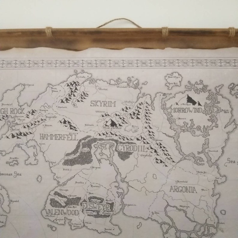 Map of Tamriel Skyrim Map Elder Scrolls Fantasy Map - Etsy