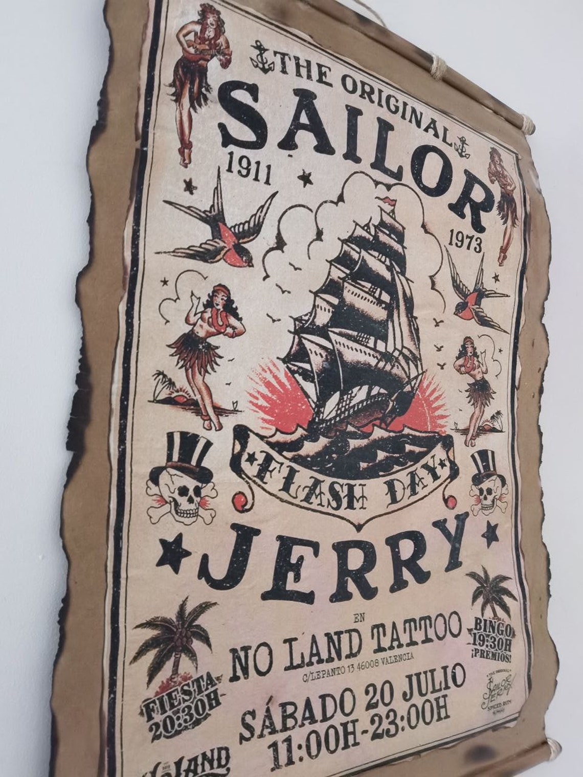 Sailor Jerry Poster - Retro Vintage Handmade Scroll - Etsy
