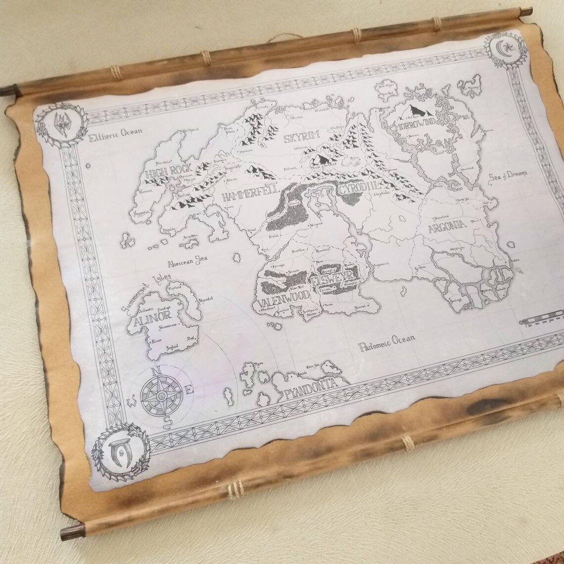 Map of Tamriel Skyrim Map Elder Scrolls Fantasy Map - Etsy Canada