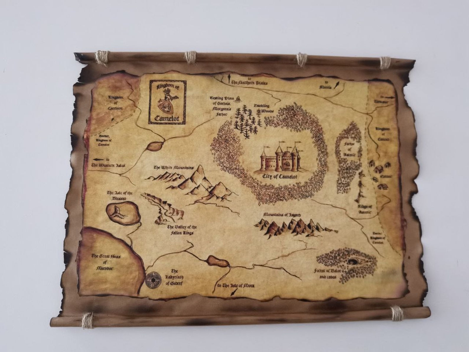 Camelot Map Kingdoms of Camelot Handmade Scrolls Map of - Etsy