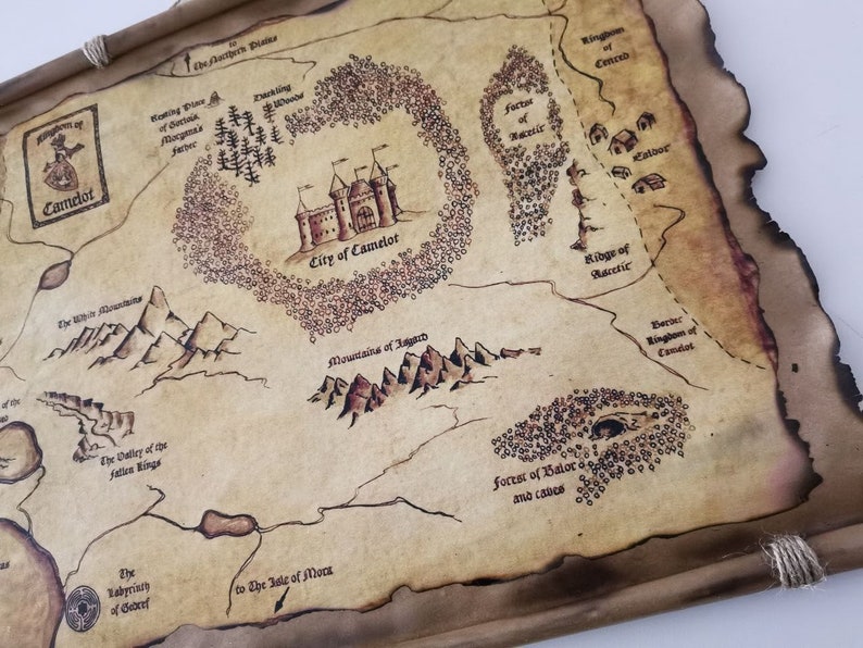 Camelot Mapkingdom of Camelot Handmade Scrolls Map of King - Etsy