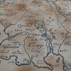 Handmade Scrolls, Map of Tamriel, Handmade Map of Elder Scrolls - Etsy