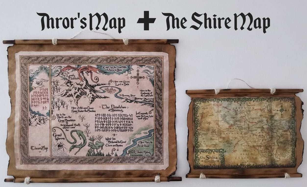 Middle Earth: Thror's Map The Shire Map Handmade Scrolls | Etsy