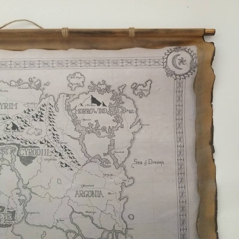 Map of Tamriel Skyrim Map Elder Scrolls Fantasy Map - Etsy