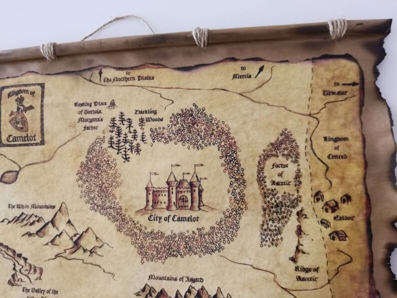 Camelot Mapkingdom of Camelot Handmade Scrolls Map of King - Etsy