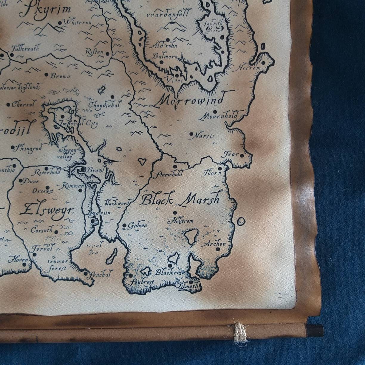 Handmade Scrolls Map of Tamriel Handmade Map of Elder - Etsy