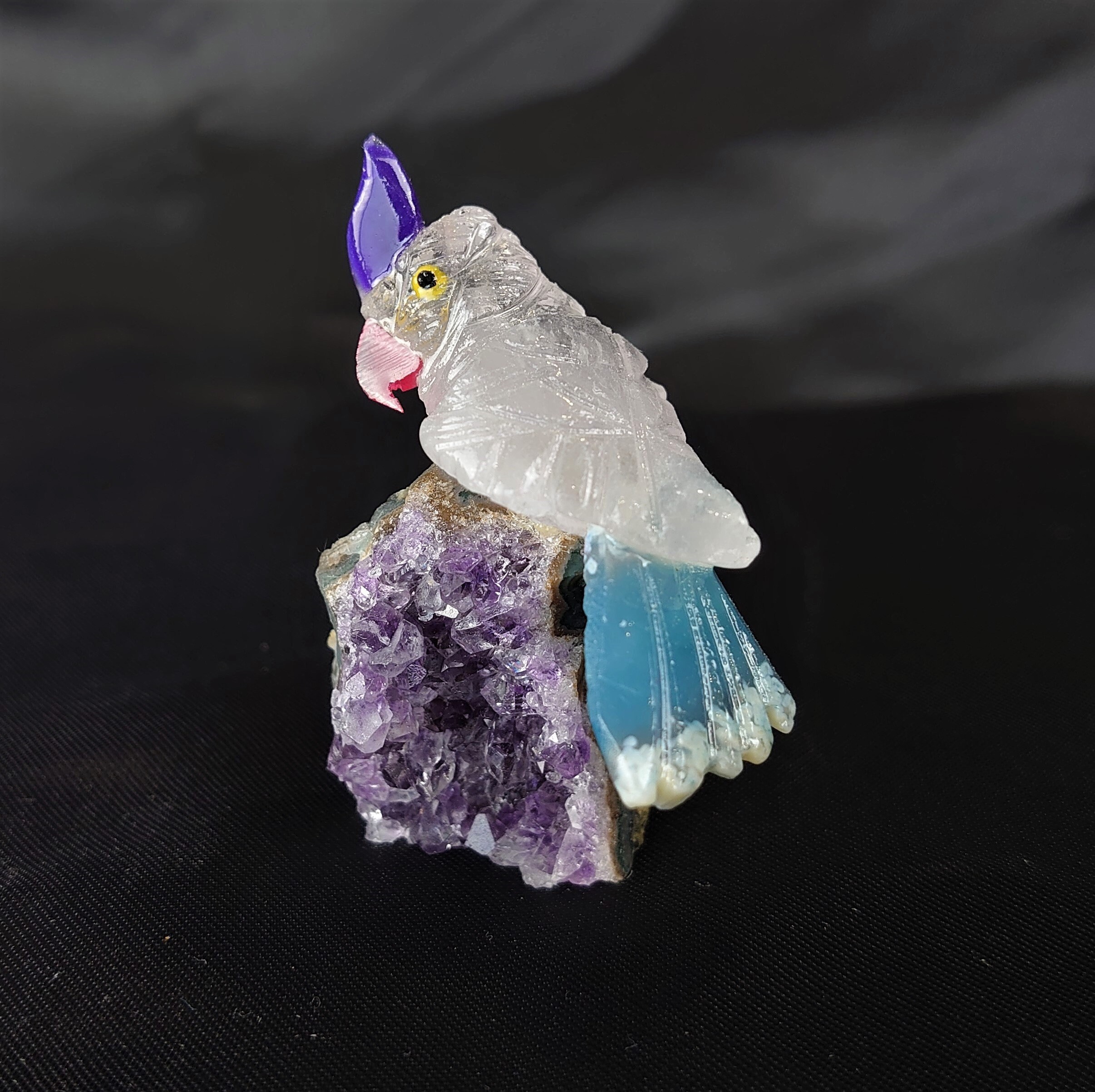Gemstone Bird Sculpture in Coloured Crystal From Brazil - Etsy