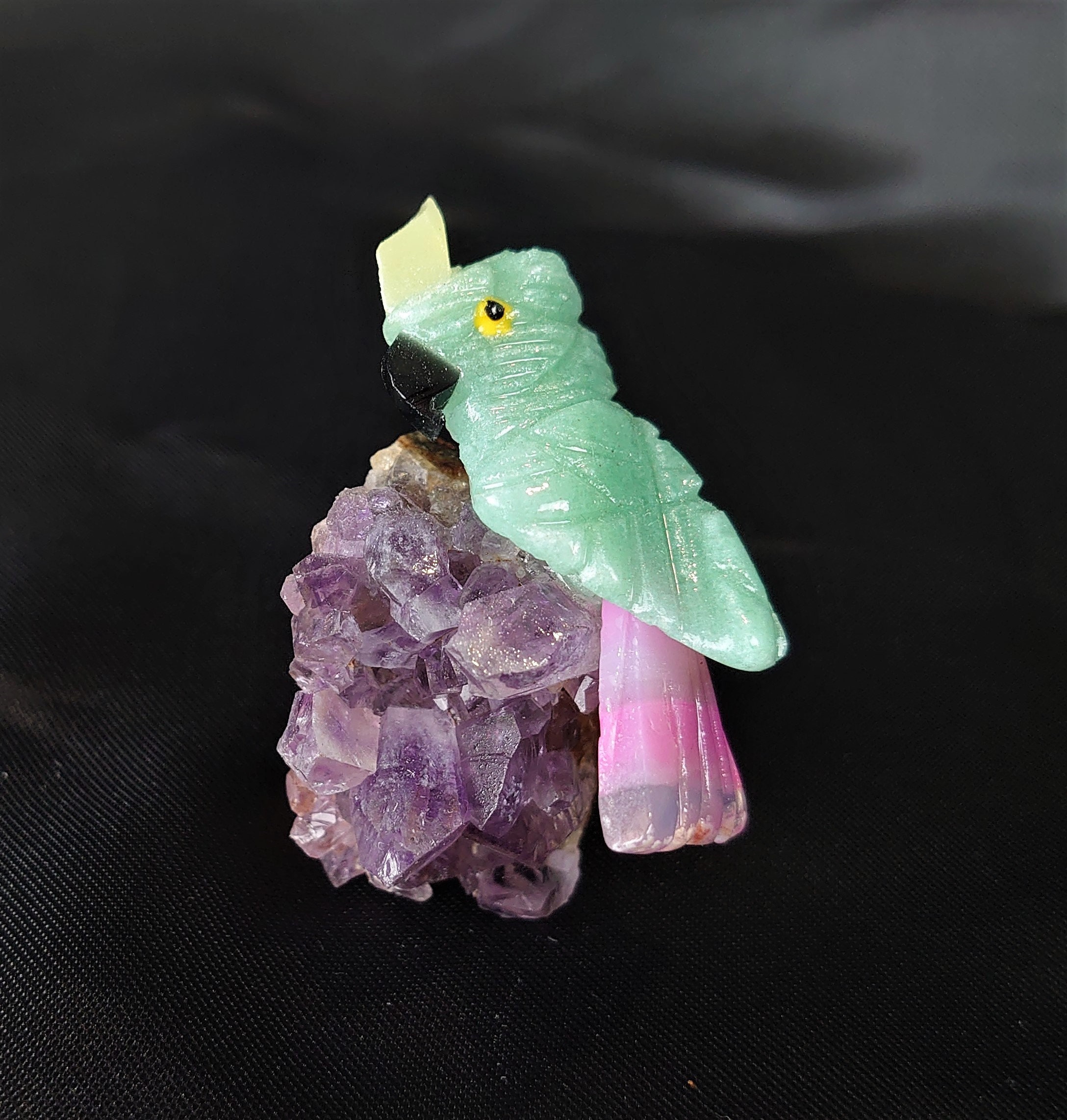 Gemstone Bird Sculpture in Coloured Crystal From Brazil - Etsy