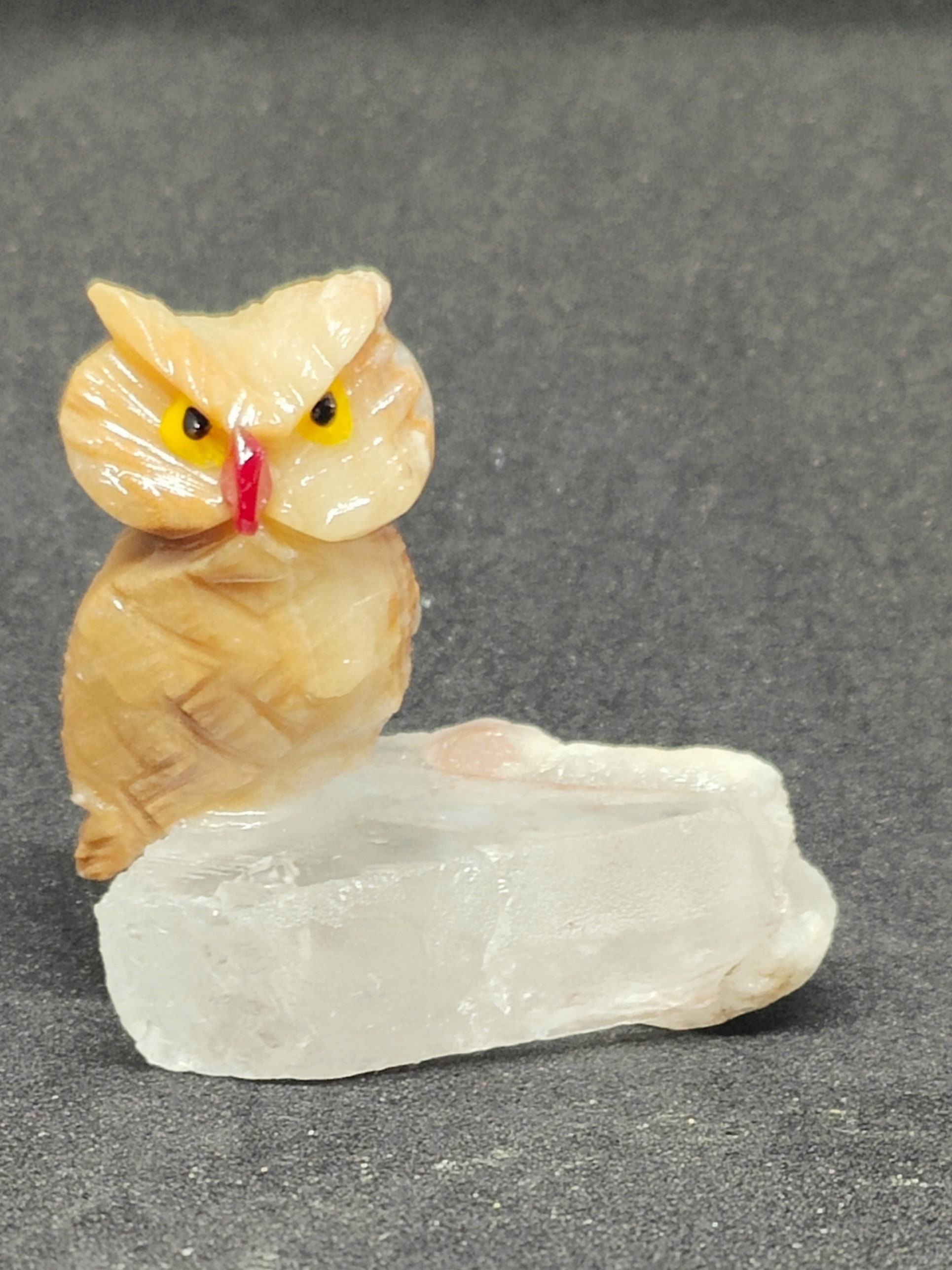 Gemstone Owl Sculpture in Coloured Crystal From Brazil, Healing ...
