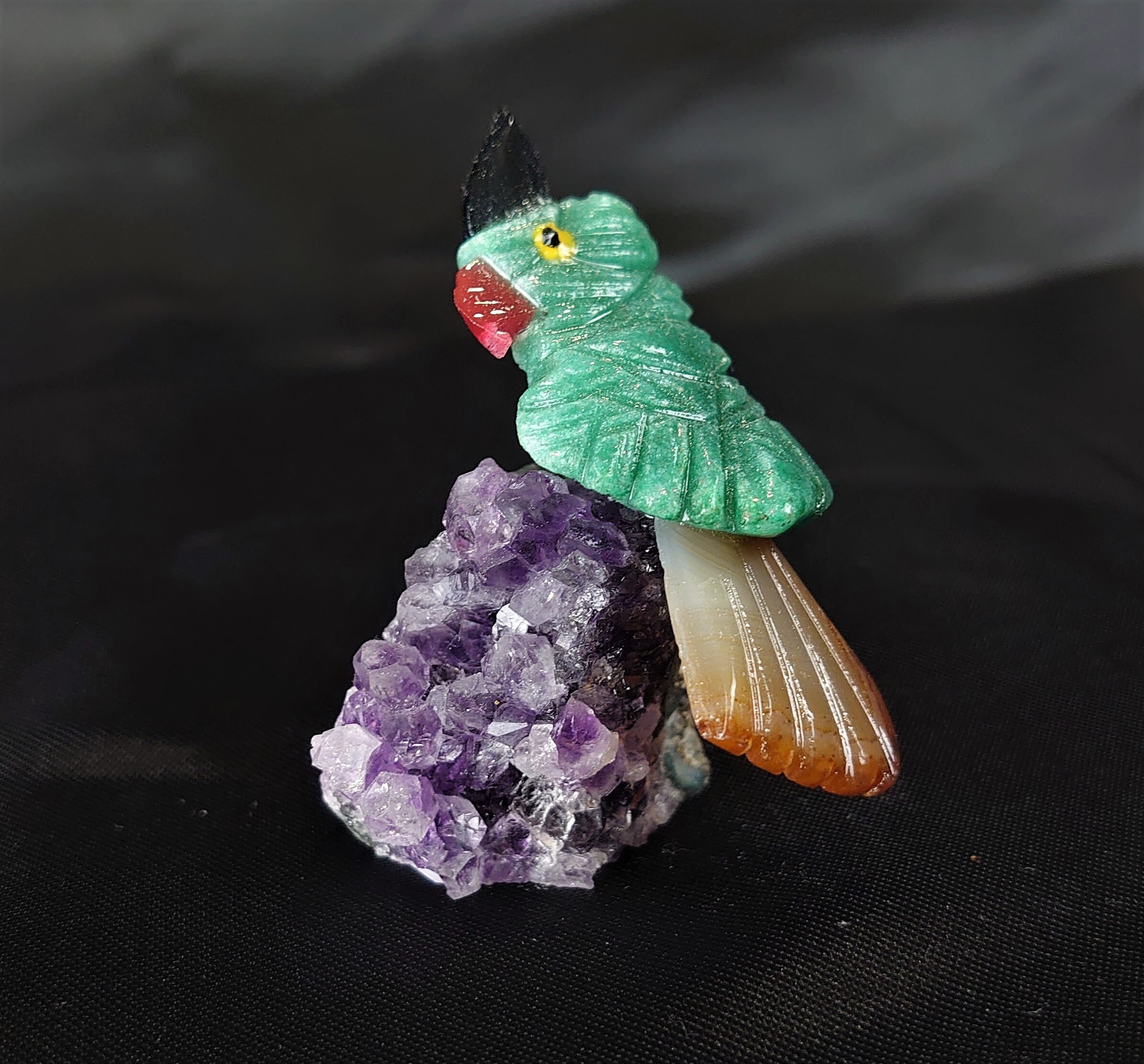 Gemstone Bird Sculpture in Coloured Crystal From Brazil - Etsy