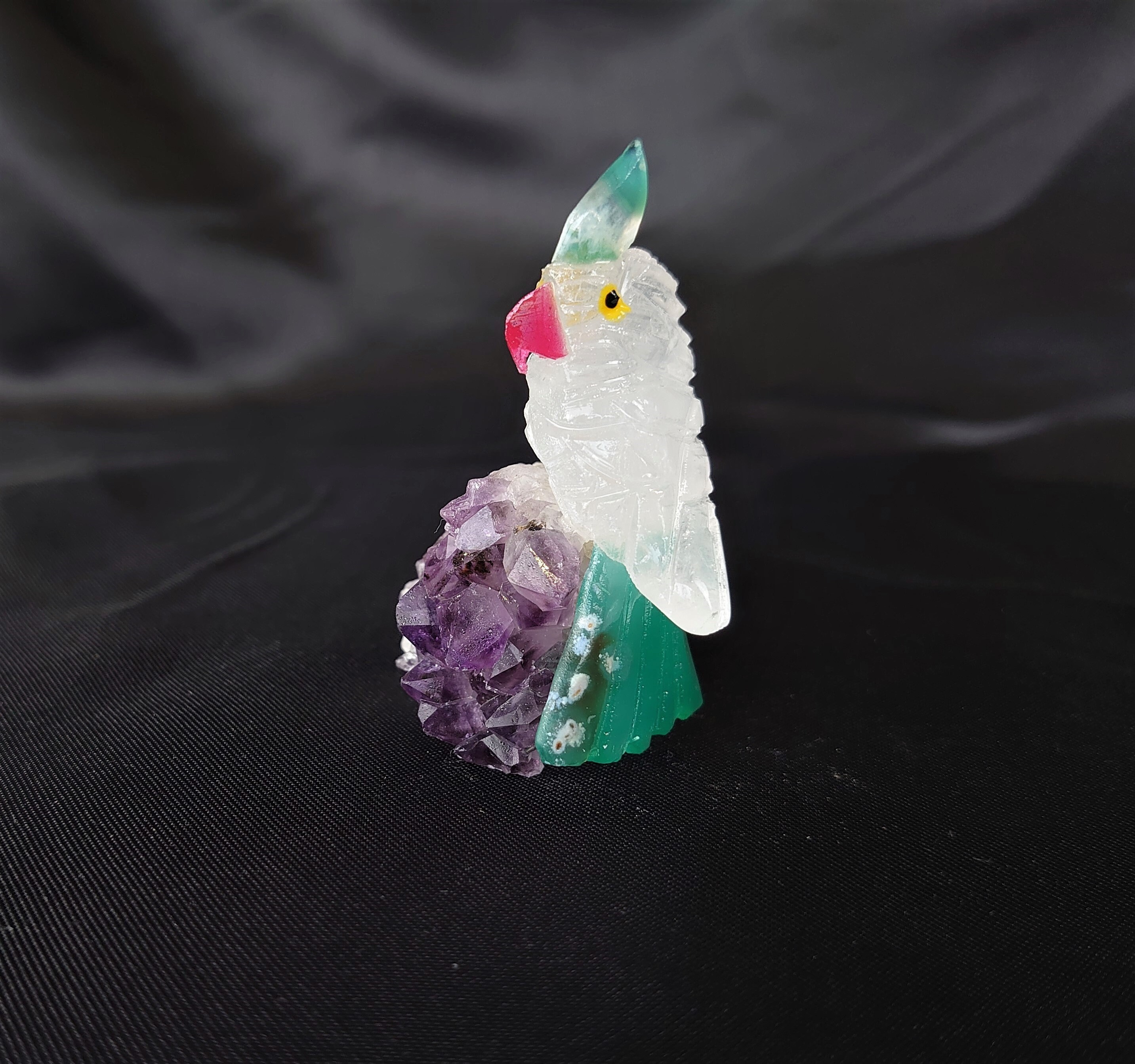 Gemstone Bird Sculpture in Coloured Crystal From Brazil - Etsy