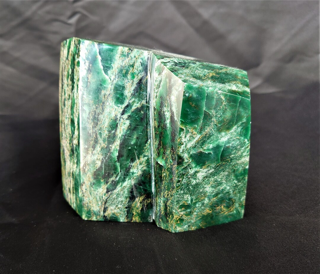 Jadeite, Polished From Brazil, Large, Lustrous Green Gold With ...