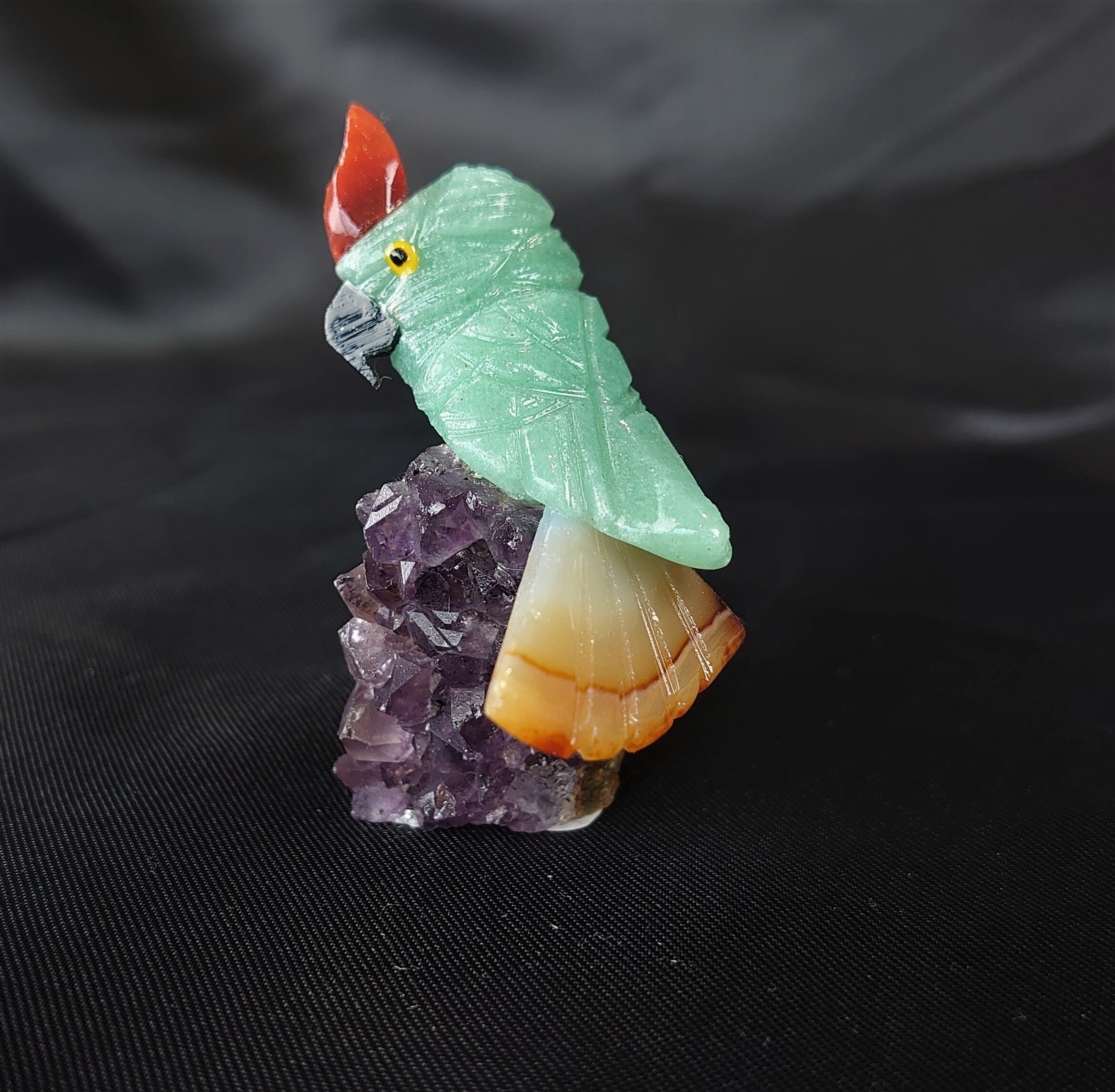 Gemstone Bird Sculpture in Coloured Crystal From Brazil - Etsy