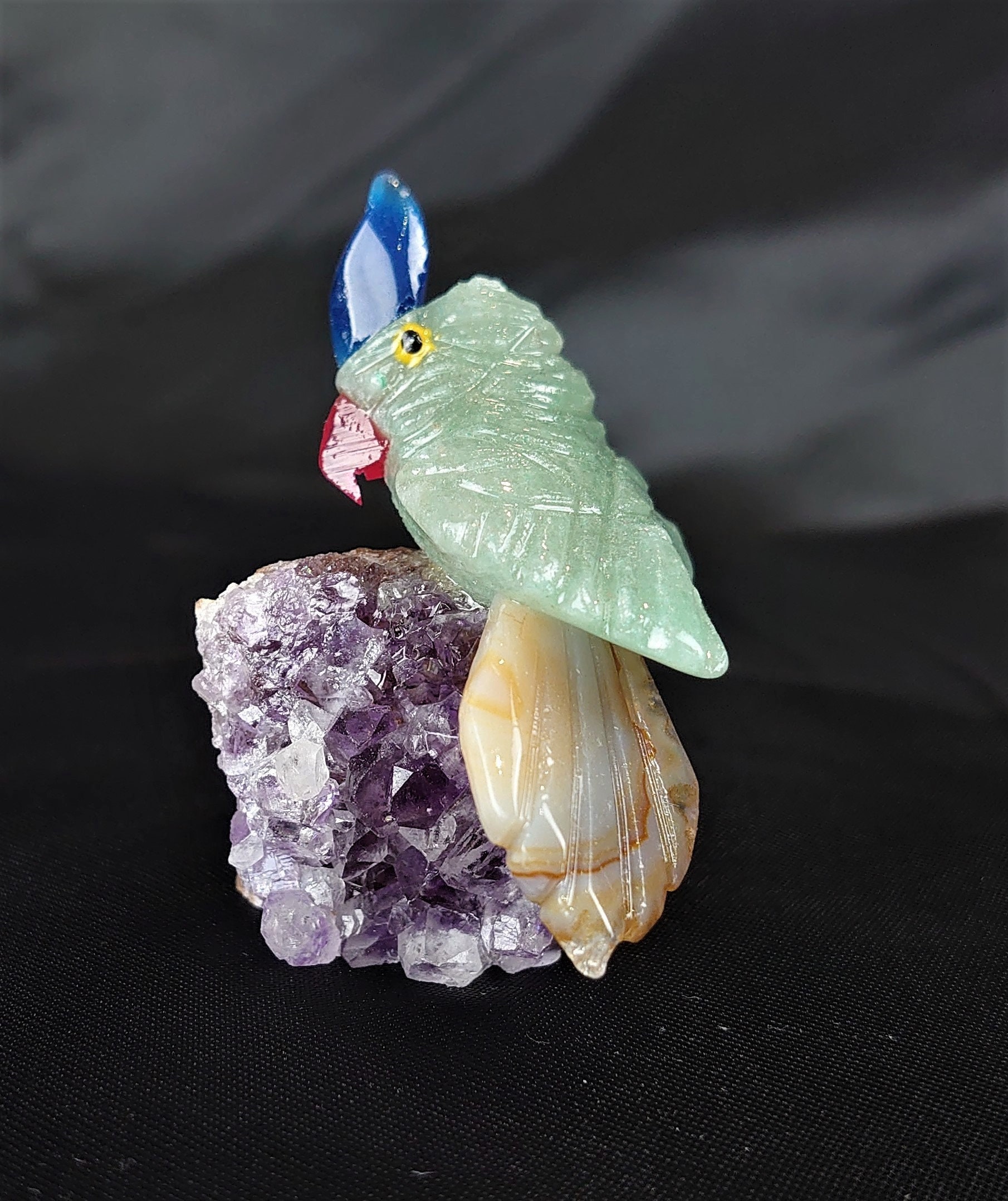 Gemstone Bird Sculpture in Coloured Crystal From Brazil - Etsy Australia