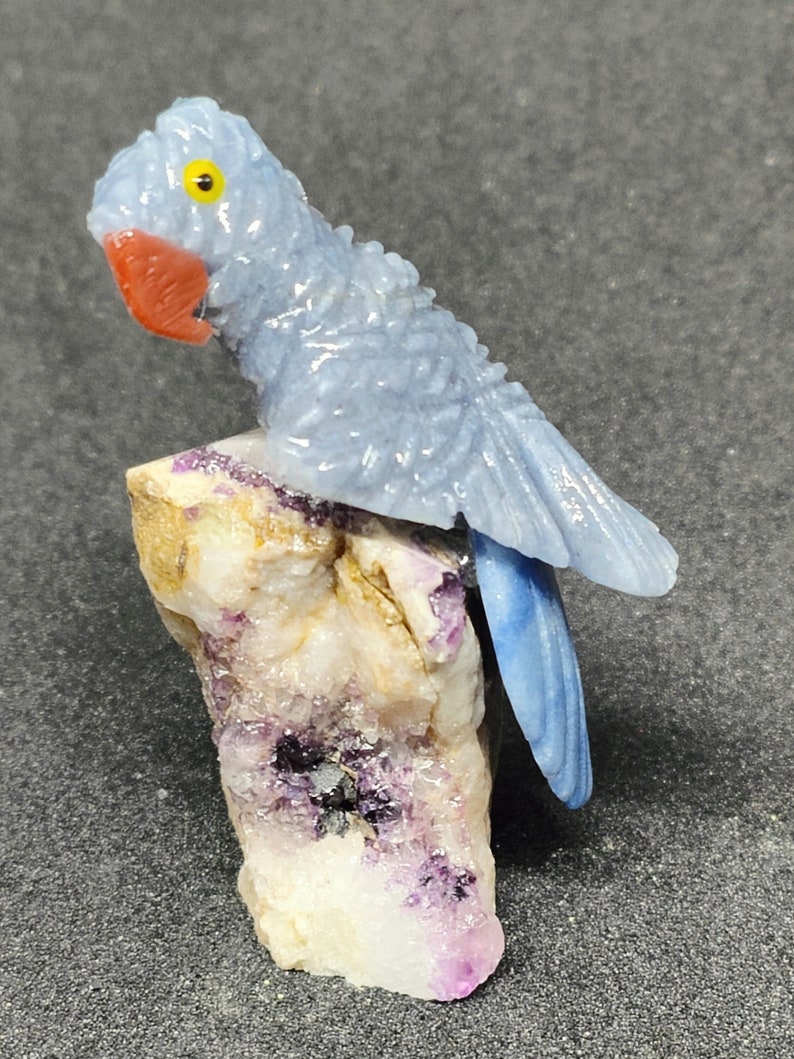 Gemstone Bird Sculpture in Coloured Crystal From Brazil, Healing ...