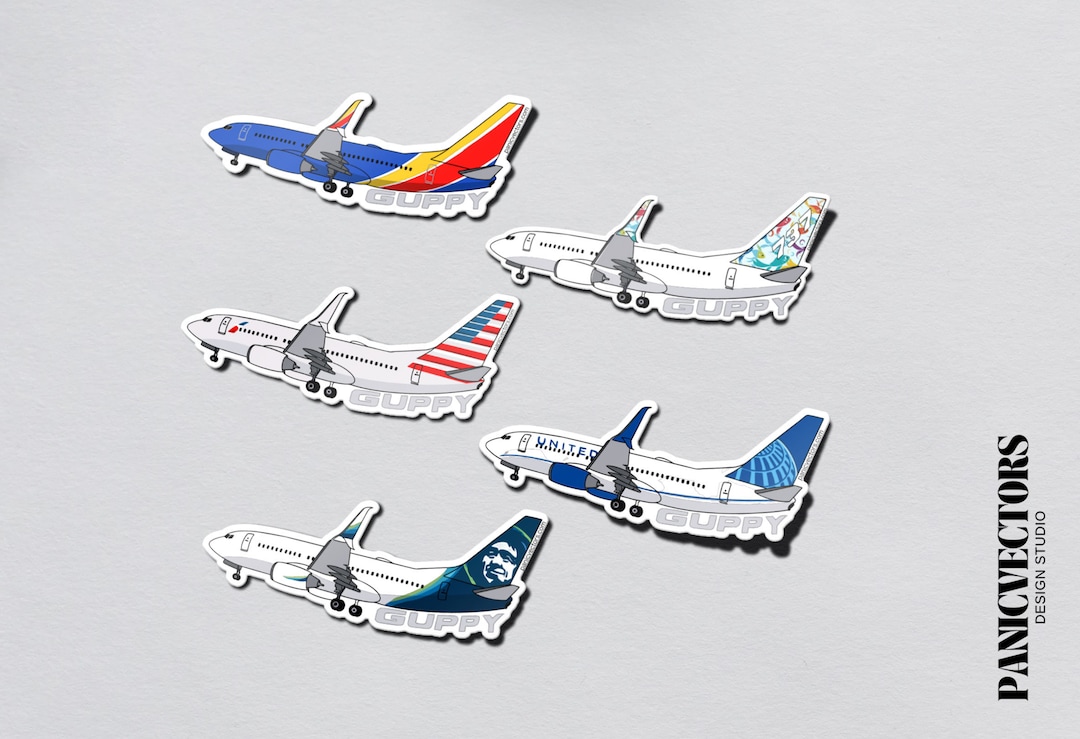 Guppy Boeing 737 Aviation Glossy Vinyl Sticker Decal B737 Water ...