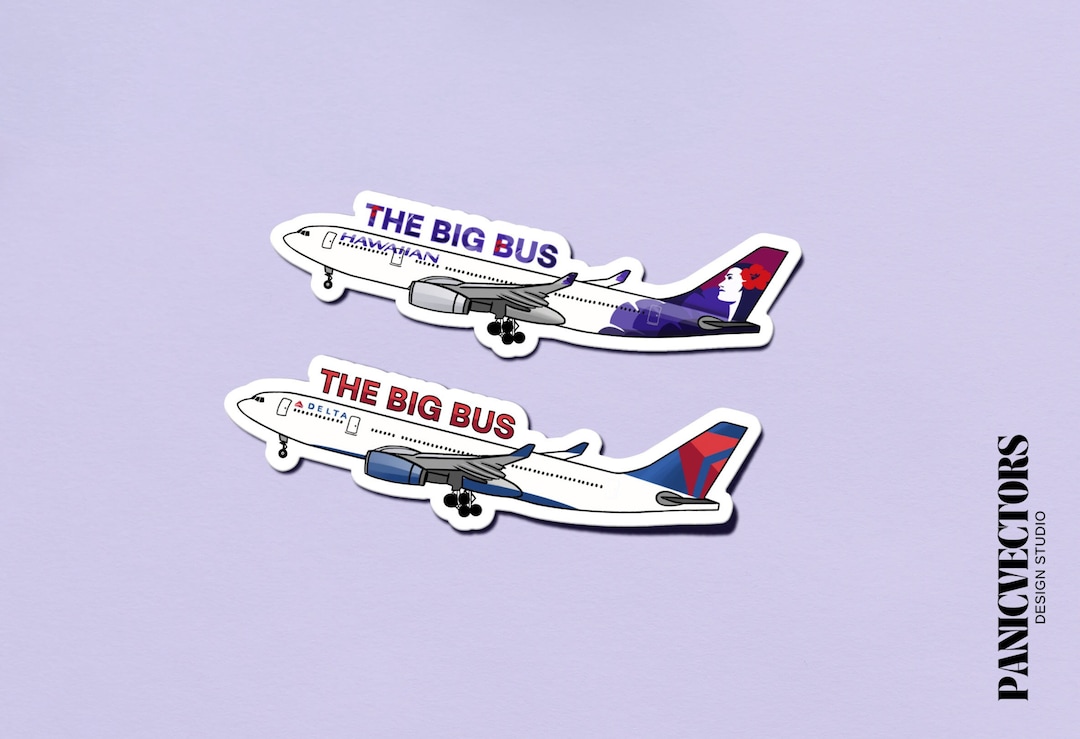 2+ Pack the Big Bus Airbus A330 Glossy Vinyl Sticker | Water-resistant ...