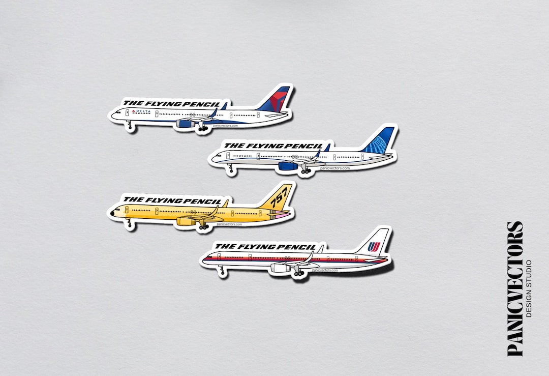 The Flying Pencil Boeing 757 Aviation Glossy Vinyl Sticker Decal Water ...