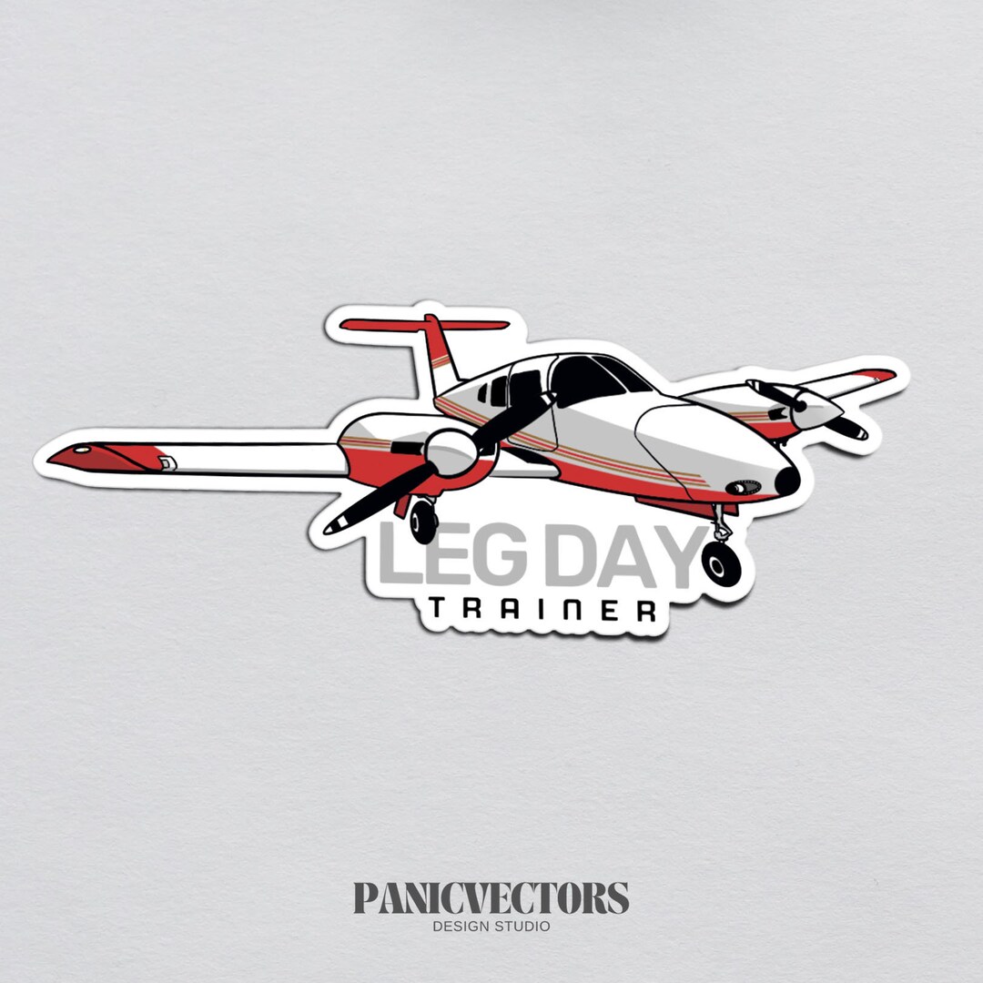 Leg Day Trainer Seminole Piper PA44 Glossy Vinyl Sticker Water ...