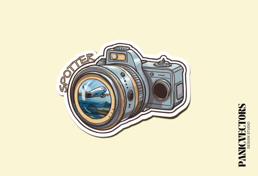 Spotter Aviation Camera DSLR Glossy Vinyl Sticker Decal Water-resistant ...