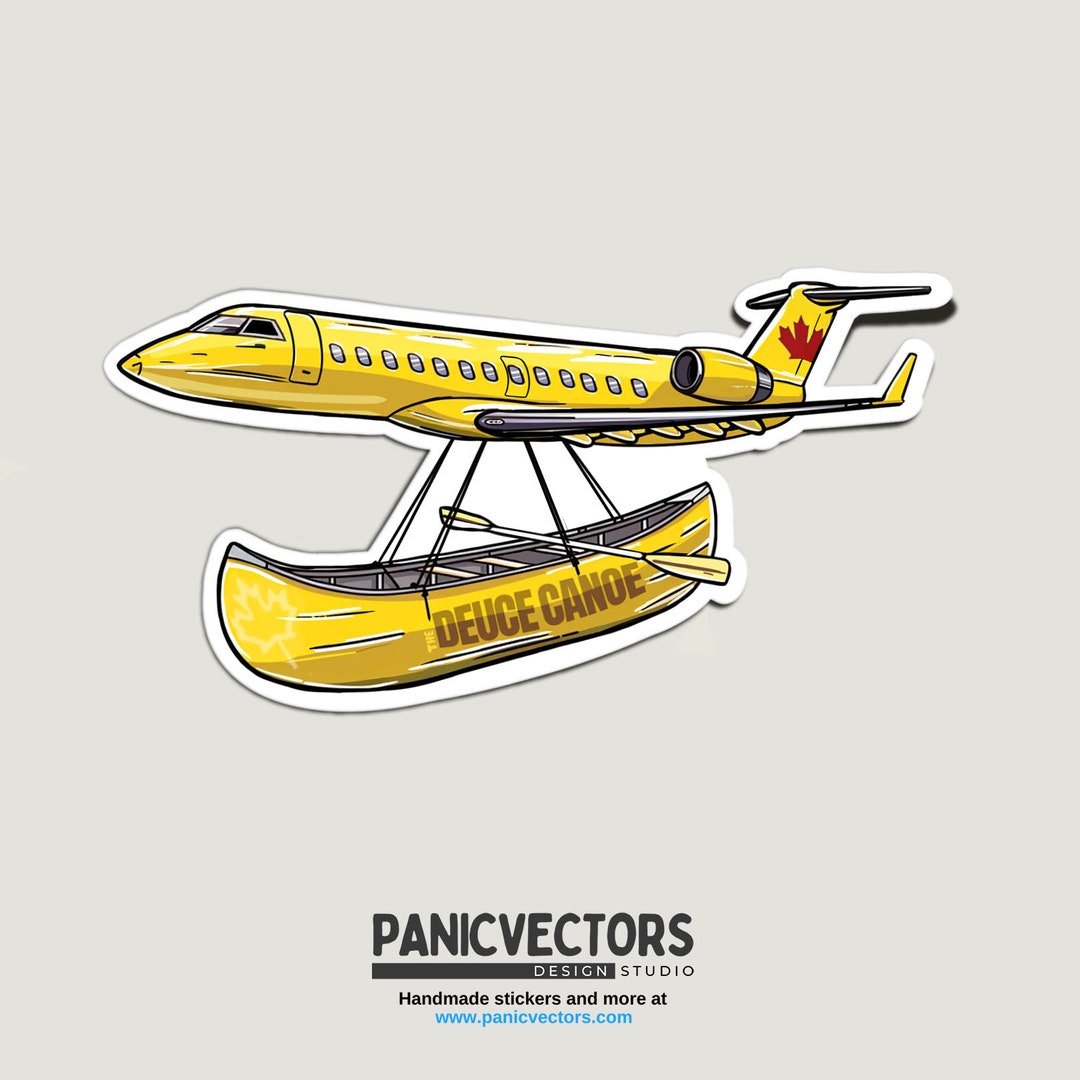 The Deuce Canoe CRJ 200 Aviation Glossy Vinyl Sticker Decal Water ...