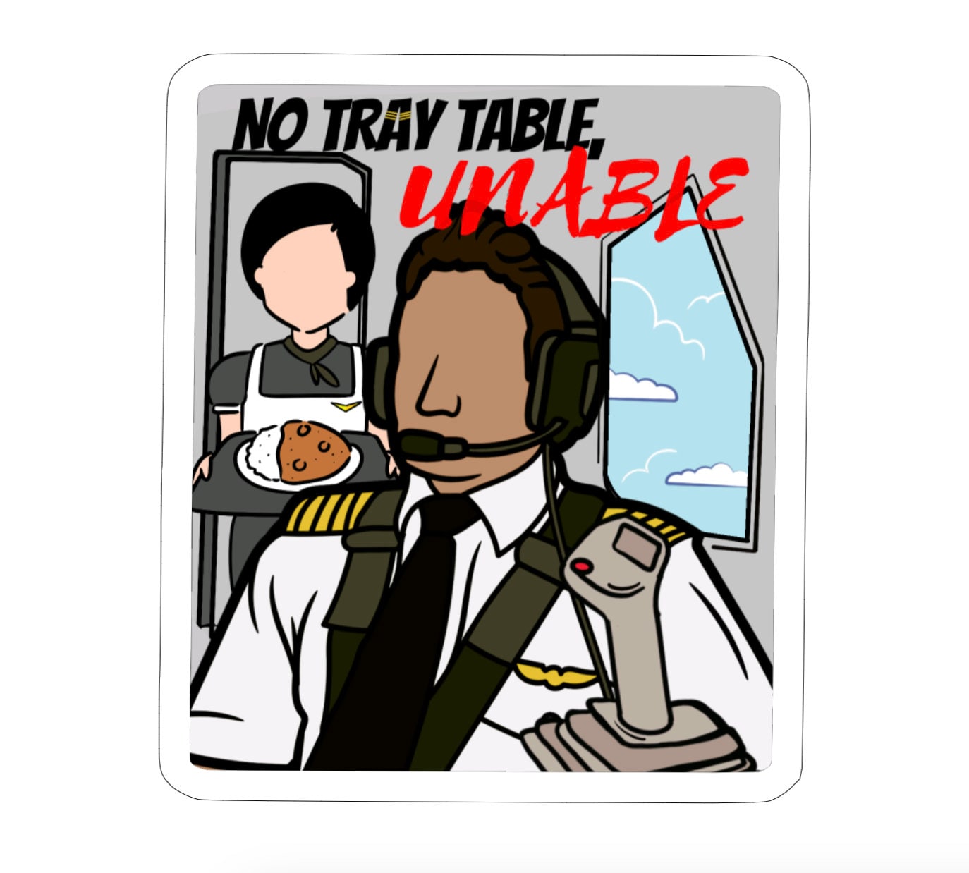 No Tray Table Unable. Vinyl Sticker Decal Water-resistant - Etsy
