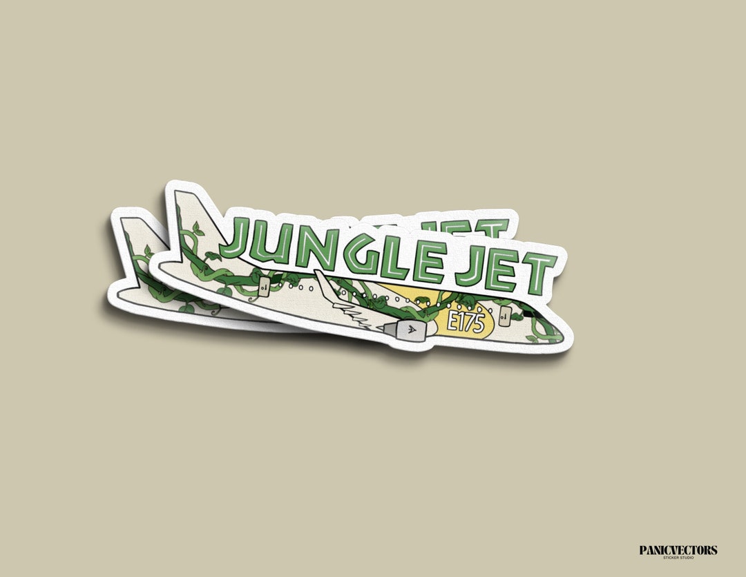 Jungle Jet Embraer E175/190 Aviation Glossy Vinyl Sticker Decal Water ...